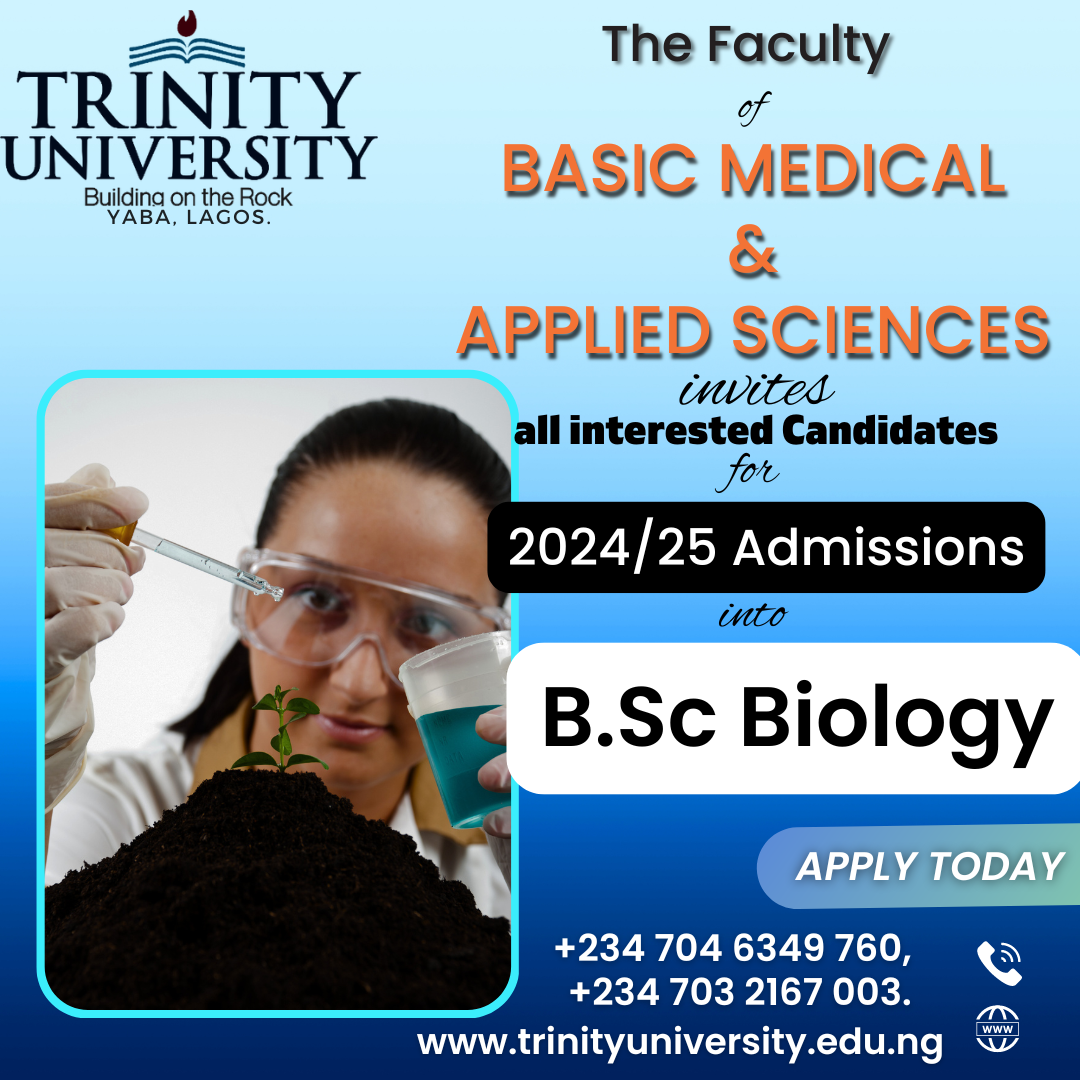 Earn a Biology Degree at Trinity University, Yaba, Lagos – Trinity ...