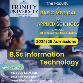 Earn B.Sc in Information Technology at Trinity University, Yaba, Lagos ...