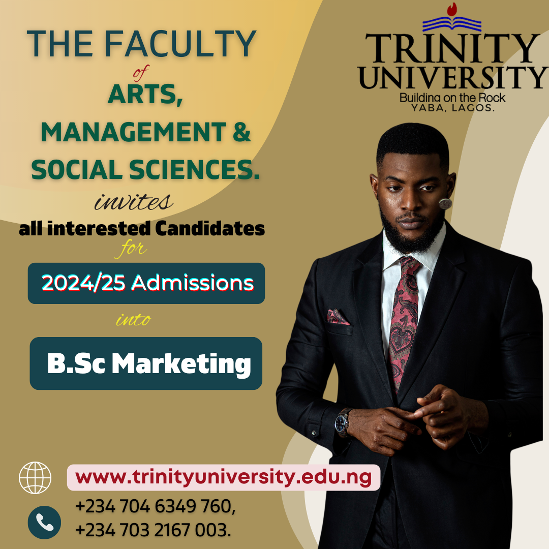 Get a B.Sc in Marketing at Trinity University, Yaba, Lagos – Trinity ...